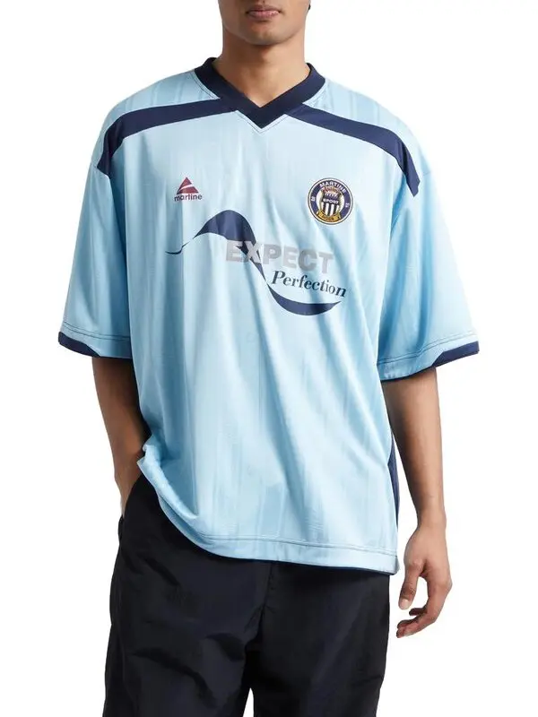 Martine Rose Oversized Soccer Jersey - Blue Light