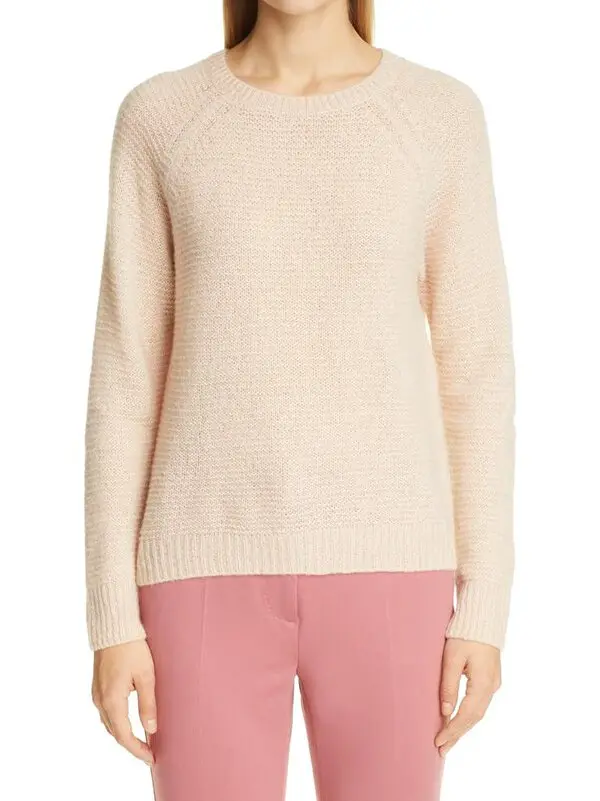 Max Mara Kiku Links Stitch Cashmere & Silk Sweater - Cipria