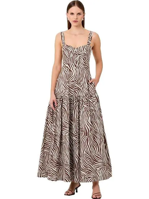 NICHOLAS Valeria Midi Dress - Striata Print