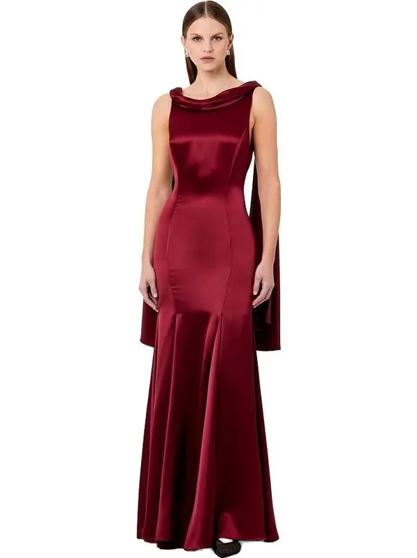 NICHOLAS Nicolette Floor-length Gown - Plum