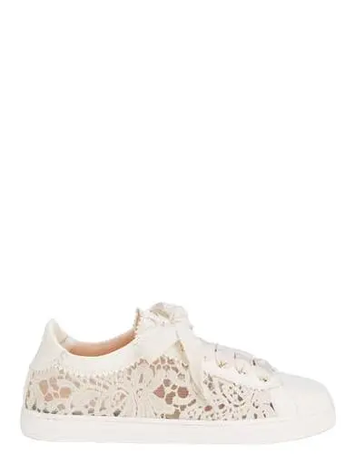 Agl Sade Fabric Lace Sneakers - White Fabric