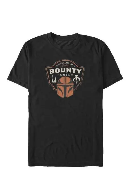 STAR WARS: THE MANDALORIAN AND GROGU Star Wars The Mandalorian And Grogu Bounty Hunter Logo Graphic T-shirt - Black