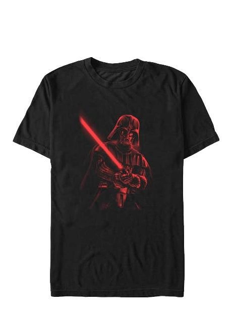 STAR WARS: A NEW HOPE Darth Vader Red Saber Short Sleeve Graphic T-shirt - Black