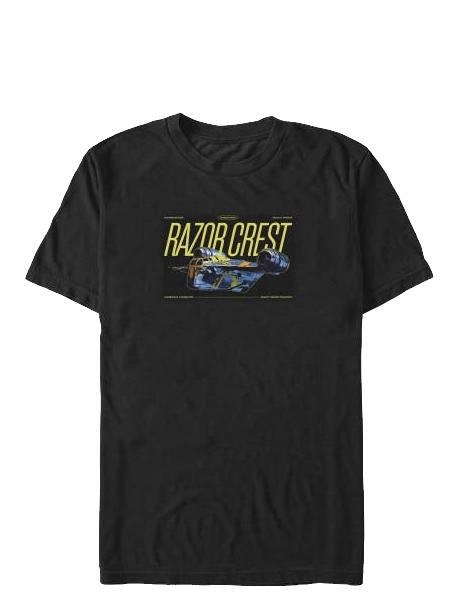 STAR WARS: THE MANDALORIAN AND GROGU Bounty Hunter Razor Crest Short Sleeve Graphic T-shirt - Black