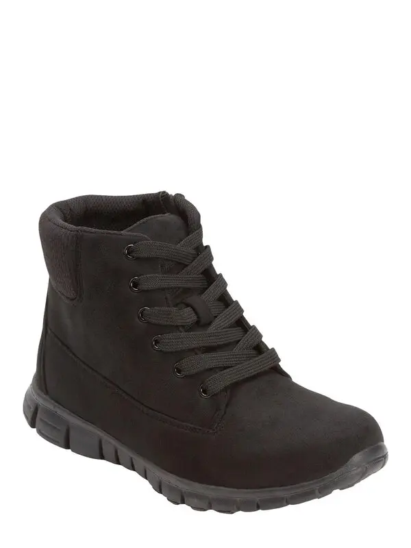COMFORTVIEW Lace-up Ankle Boot With Zip Closure - Black