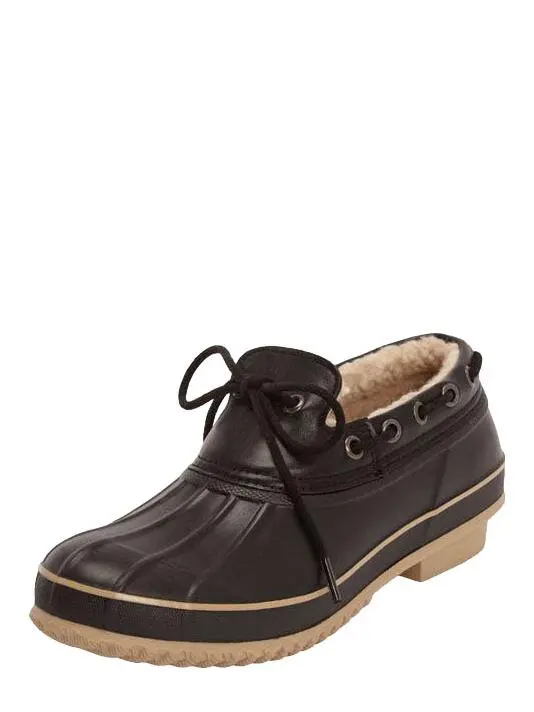 COMFORTVIEW Waterproof Rubber Slip-on With Faux Fur Lining - Black