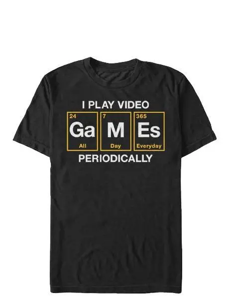LOST GODS Periodic Table Video Games Graphic T-shirt - Black