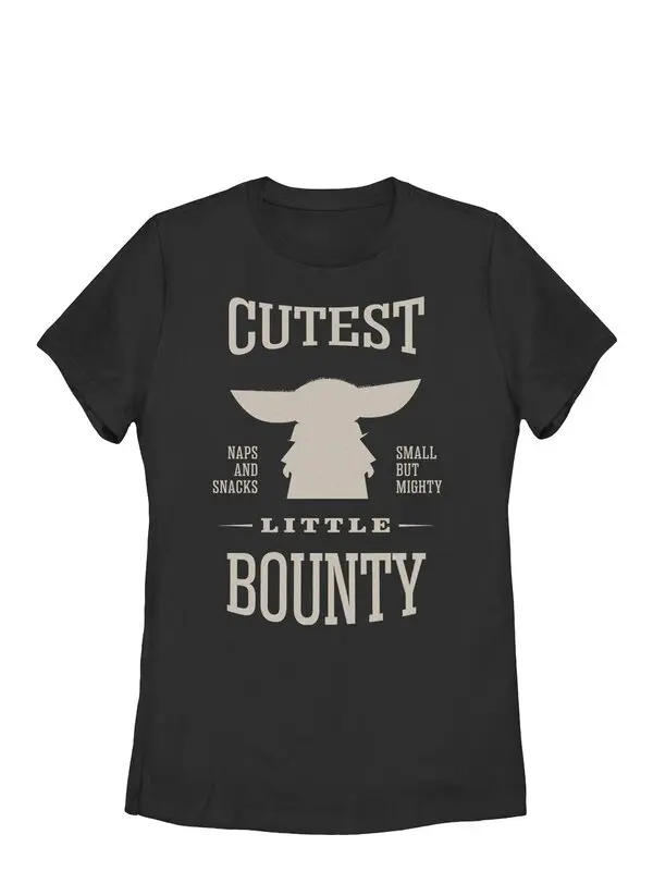 STAR WARS: THE MANDALORIAN AND GROGU Star Wars The Mandalorian & Grogu "cutest Little Bounty" Graphic T-shirt - Black