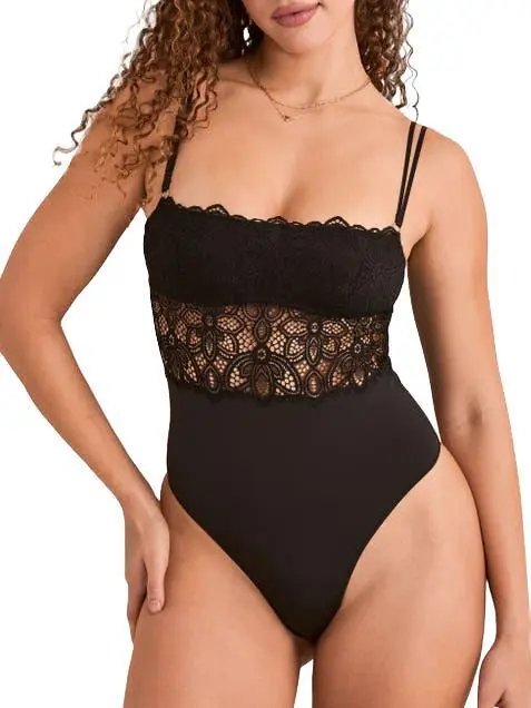 ADORE ME Lace Bodysuit - Black