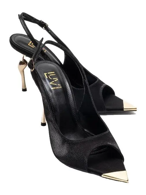 PROLOGUE SHOES Amore Slingback Stiletto Pumps - Black