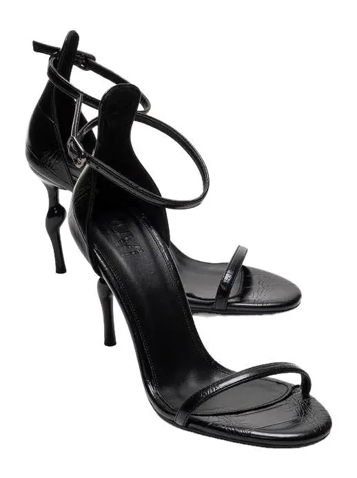 PROLOGUE SHOES Yelena Ankle Strap Stiletto Pumps - Black Print