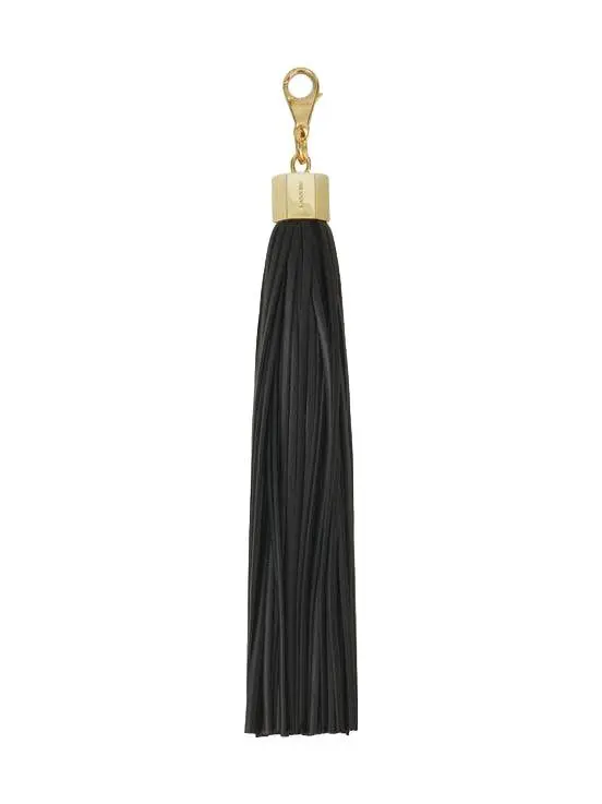 LANVIN Leather Pompom Bag Charm - Black