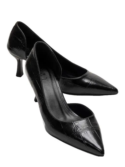PROLOGUE SHOES Arel Pointed-toe Pumps - Black Print