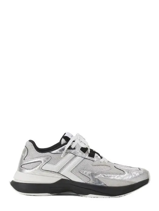 LANVIN Jla Sneakers In Crinkled Metallic Leather - Silver