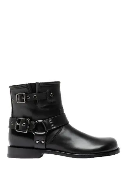 Officine Creative Emerald 016 Leather Harness Boots - Black