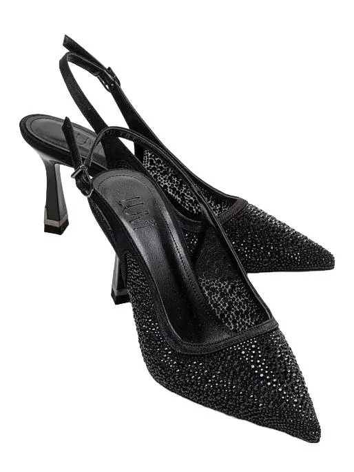 PROLOGUE SHOES Frea Slingback Stiletto Pumps - Charcoal