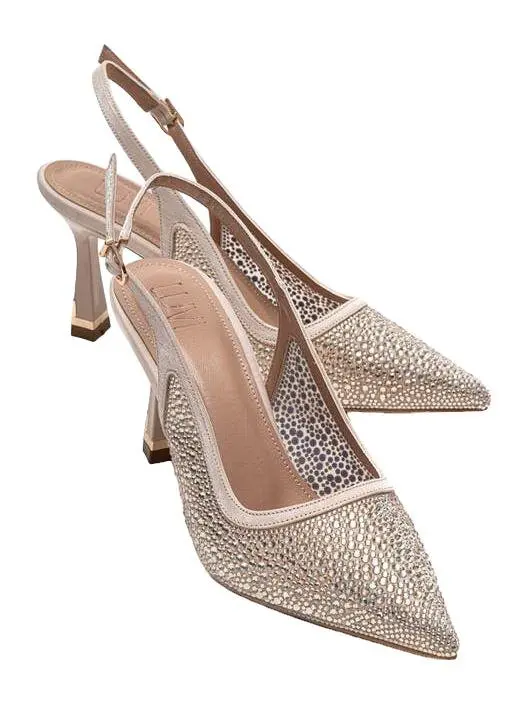 PROLOGUE SHOES Frea Slingback Stiletto Pumps - Nude