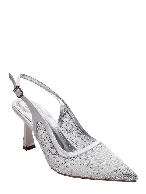 PROLOGUE SHOES Frea Slingback Stiletto Pumps - Silver