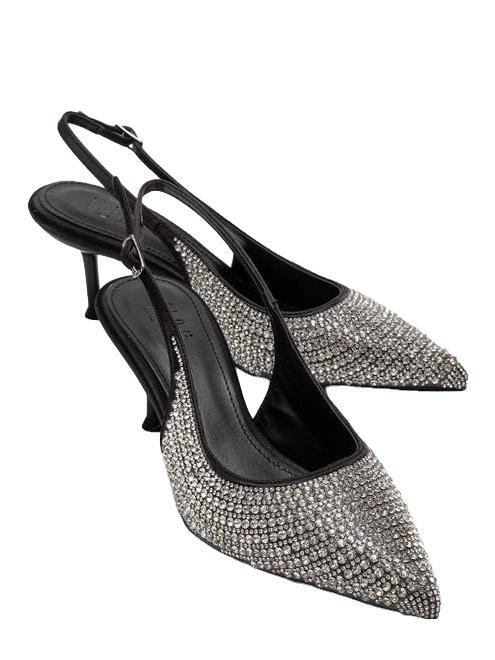 PROLOGUE SHOES Yasmina Embellished Stiletto Slingback Pumps - Black