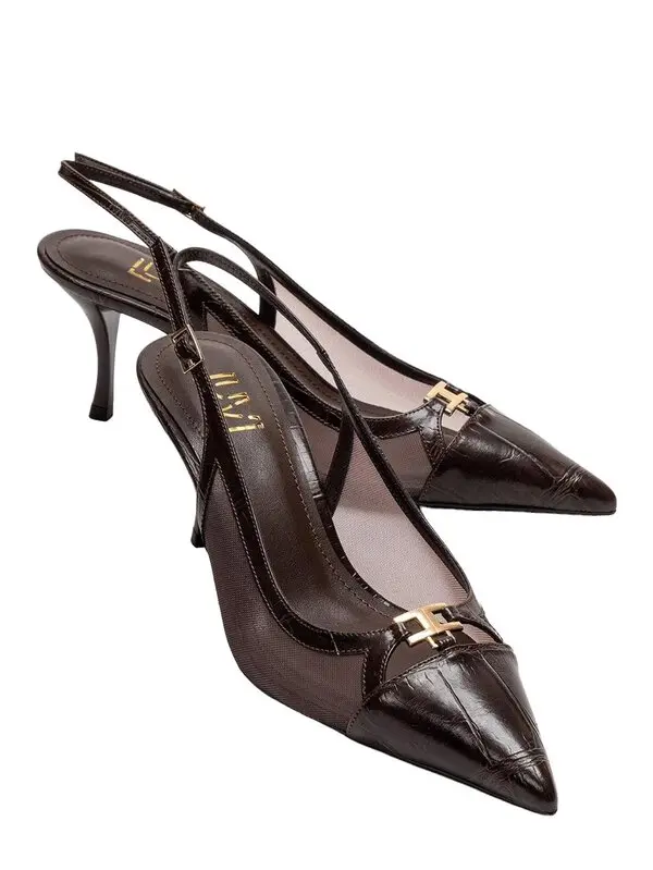 PROLOGUE SHOES Orella Stiletto Pumps - Brown Print