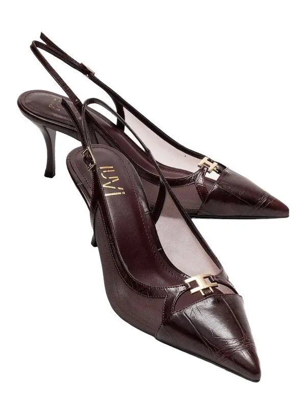 PROLOGUE SHOES Orella Stiletto Pumps - Burgundy Print