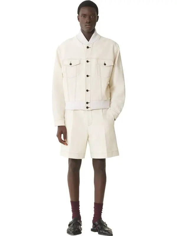 LANVIN Teddy Jacket In Denim - White/ Beige