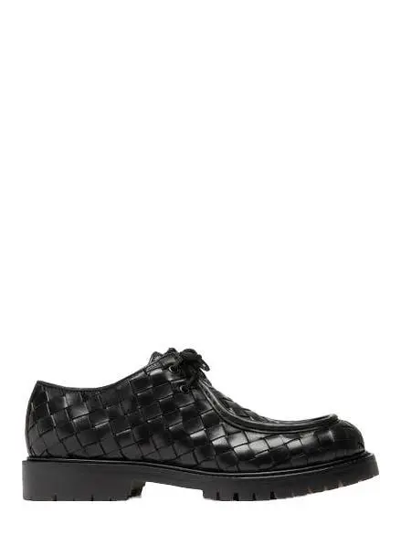 Officine Creative Boss 015 Woven Leather Derby Shoes - Black