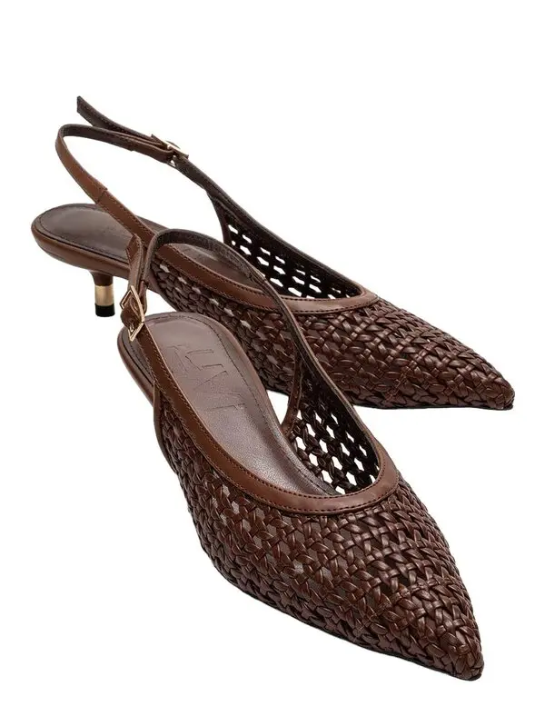 PROLOGUE SHOES Orelis Kitten Heel Pump - Brown