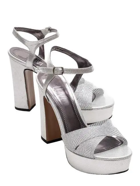 PROLOGUE SHOES Orelion Platform High Heel Sandal - Silver