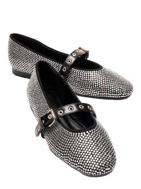 PROLOGUE SHOES Clive Embellished Ballet Flat - Black