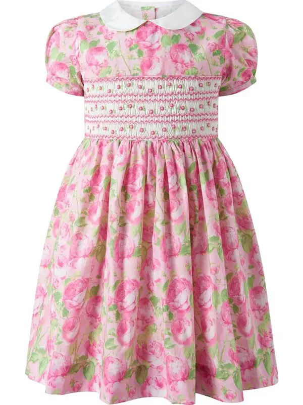 RACHEL RILEY Classic Rose Smocked Dress - Pink