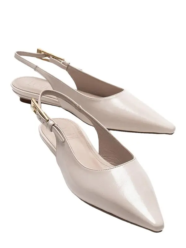 PROLOGUE SHOES Jenna Slingback Pointed Toe Pump - Ecru