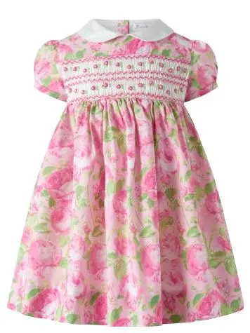 RACHEL RILEY Classic Rose Smocked Dress And Bloomers - Pink