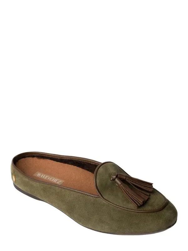 MAVE & CHEZ Frida Shearling Mule - Olive
