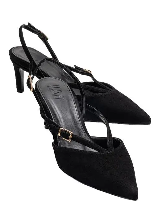PROLOGUE SHOES Armonia Stiletto Pump - Black Suede