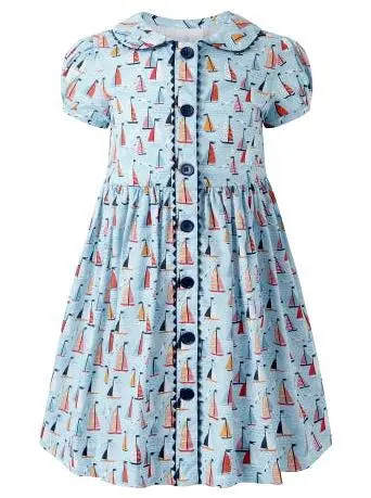 RACHEL RILEY Sailboat Print Button-front Dress - Blue