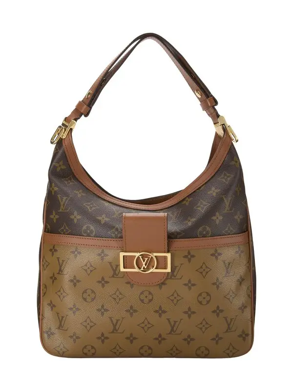 LOUIS VUITTON Monogram Reversed Dauphine Hobo - Brown