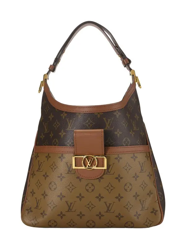 LOUIS VUITTON Monogram Reversed Dauphine Hobo - Brown