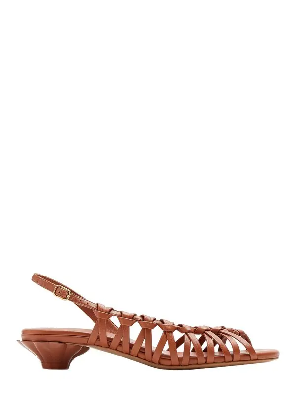 Chloé Estra Knotted Leather Sandals - Brown