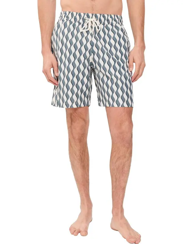 Frescobol Carioca Santos Swim Shorts - Coastal Blue