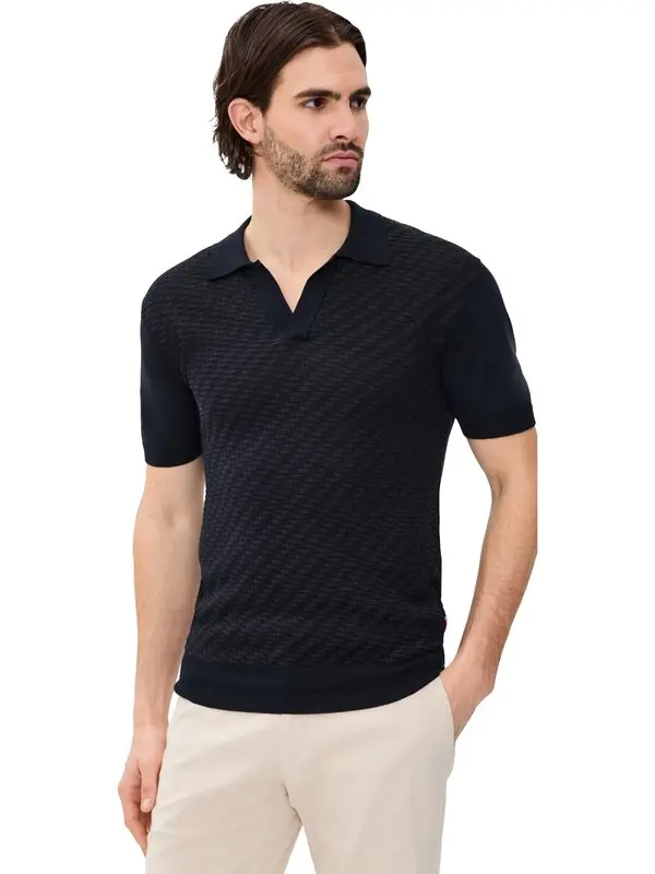 Orlebar Brown Horton Jacquard Polo - Night Iris