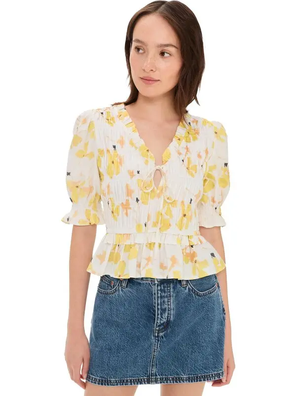 Rails Fontaine Floral Blouse - Tossed Daffodils