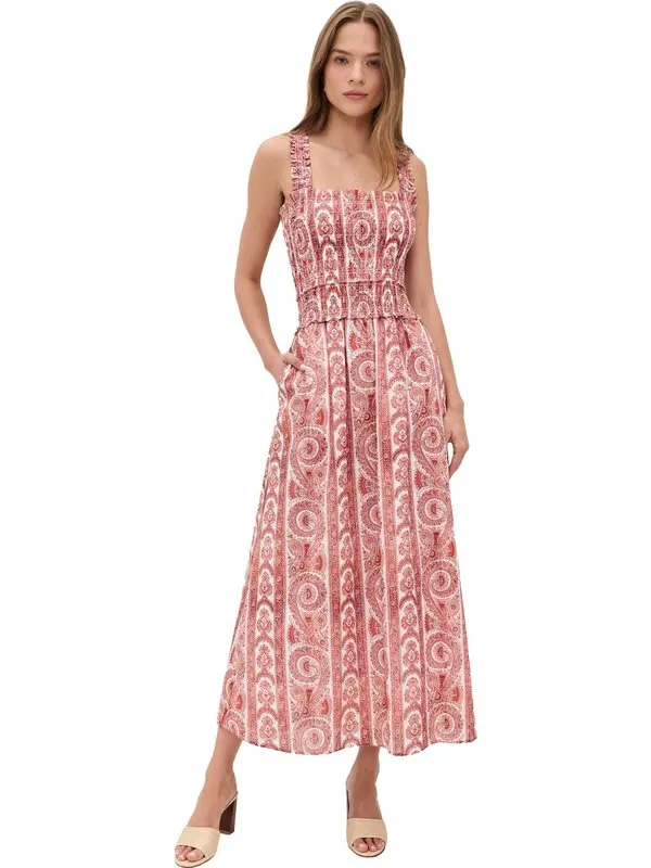 Hill House Home Azalea Maxi Nap Dress - Corsica Paisley Coral