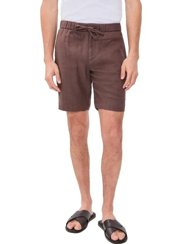 Frescobol Carioca Felipe Linen Shorts - Brown