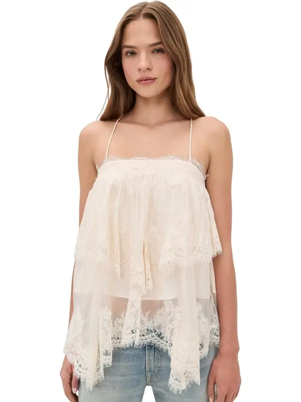 Aje Ophelia Lace Cami - Pastel Yellow