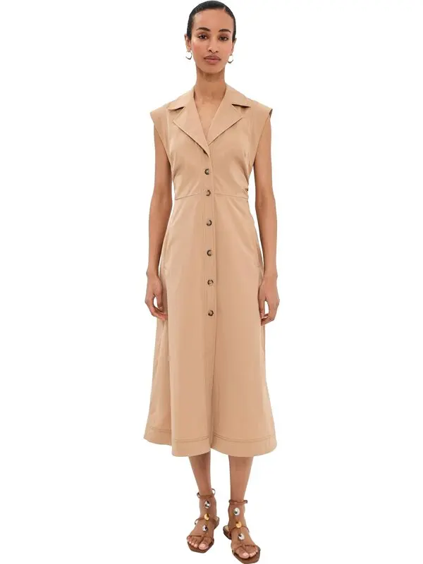 Veronica Beard Orla Midi Dress - Khaki
