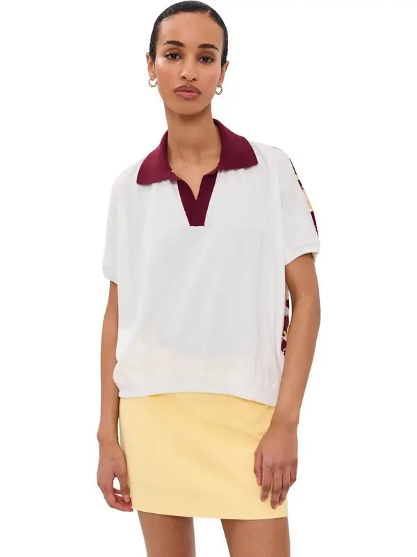 Marni Polo Neck Short Sleeve Top - Alabaster