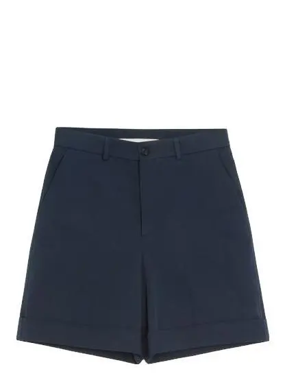Valentino Garavani Gabardine Bermuda Shorts With Vlogo - Navy