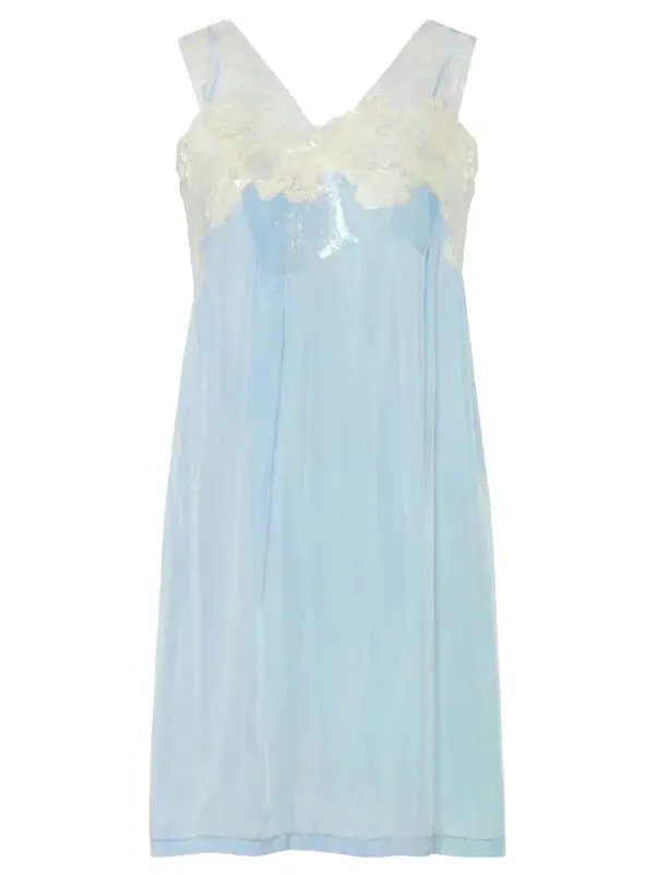 MAISON MARGIELA Lace-trim Mini Dress - Blue