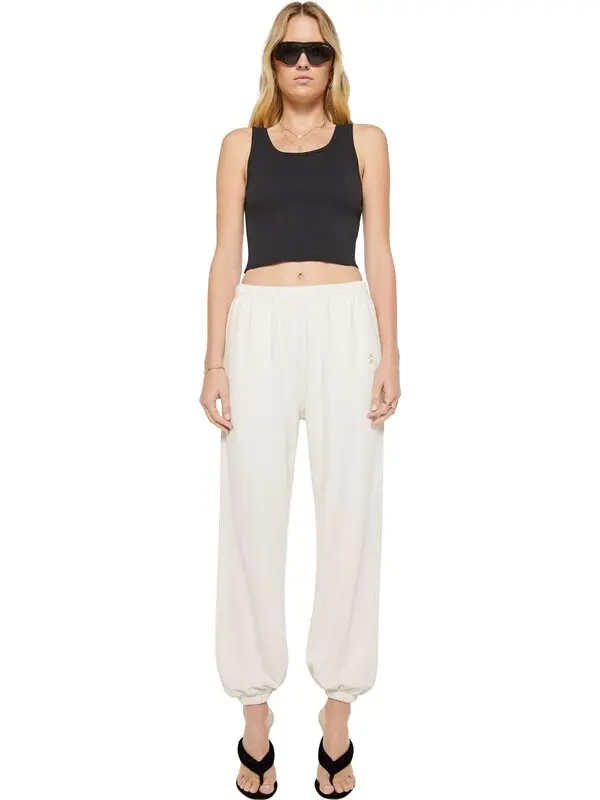 MOTHER Terne Boyfriend Pocket Sweatpant - White